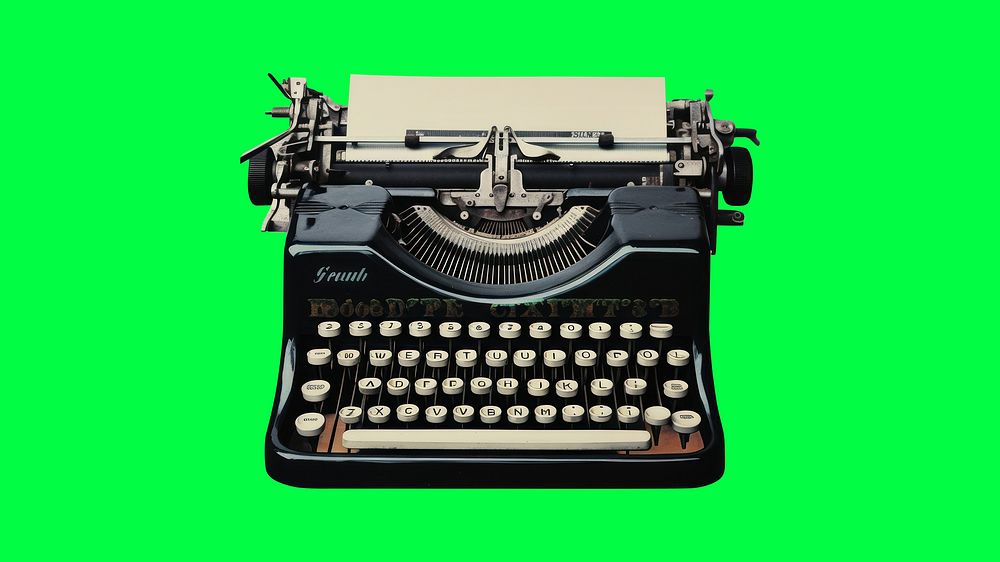Vintage typewriter green screen background | Free Photo - rawpixel
