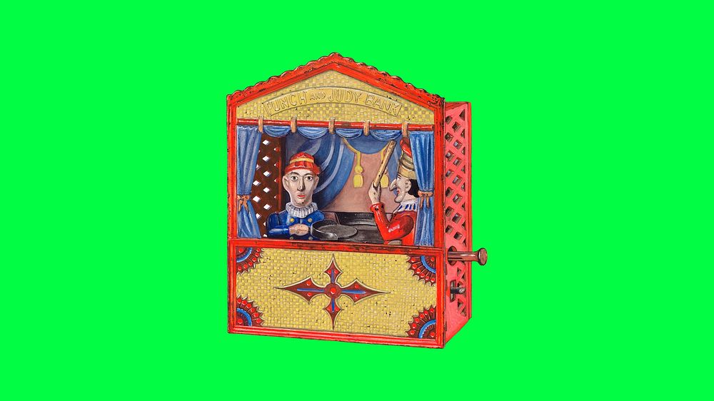 Vintage puppet theater box art. | Free Photo - rawpixel