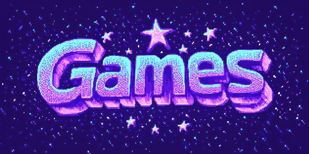 Purple pixel stars game. | Free Photo Illustration - rawpixel