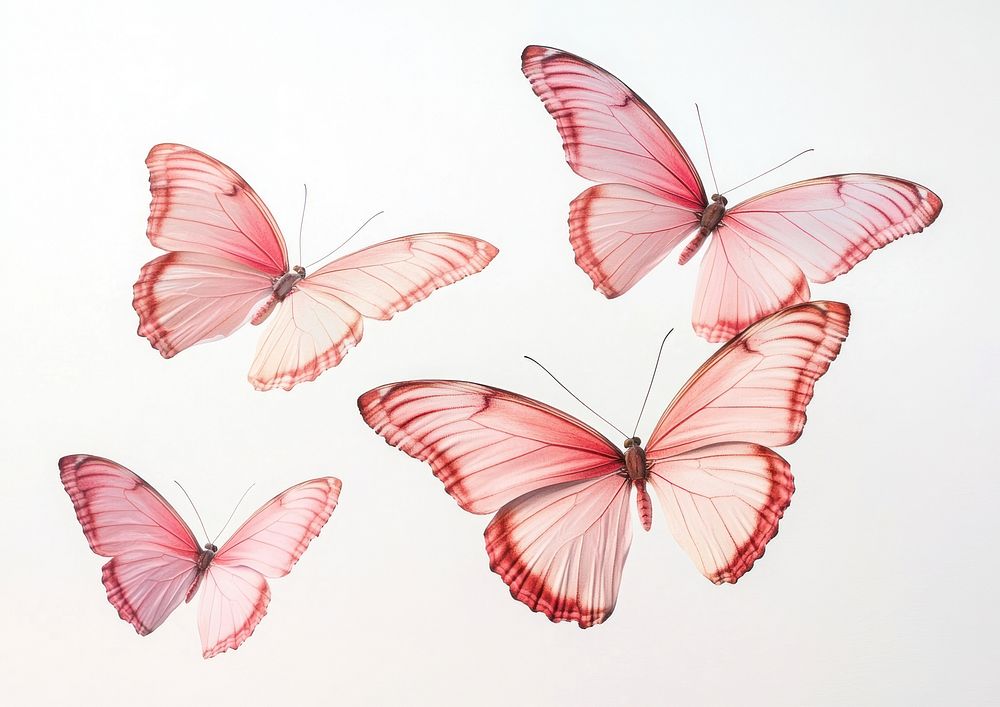 Pink five butterfly flying invertebrate | Free Photo - rawpixel