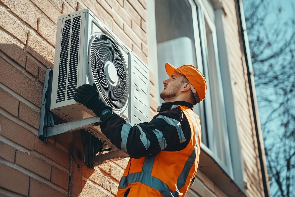 Technician fixing air conditioner technician | Free Photo - rawpixel