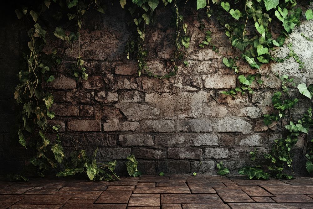 Random backdrop plants brick wall. | Free Photo - rawpixel