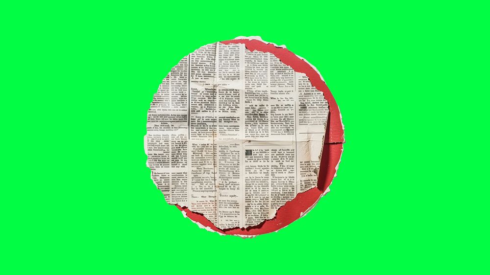 Vintage newspaper circle art green | Free Photo - rawpixel