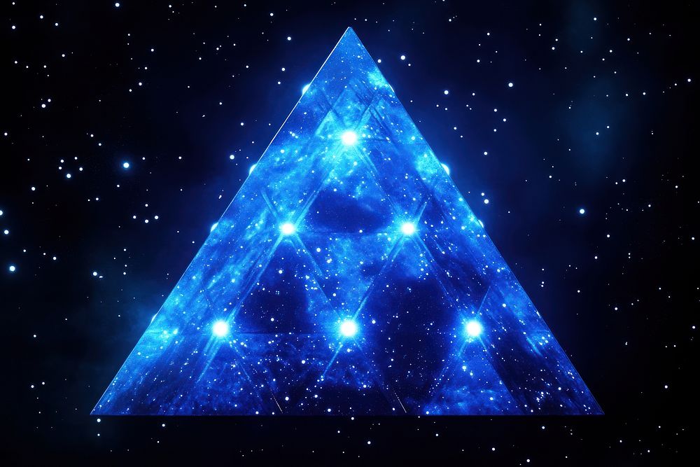 blue pyramid shape logo glowing | Free Photo Illustration - rawpixel