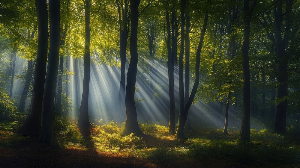 Sunlight forest trees landscape. | Free Photo - rawpixel