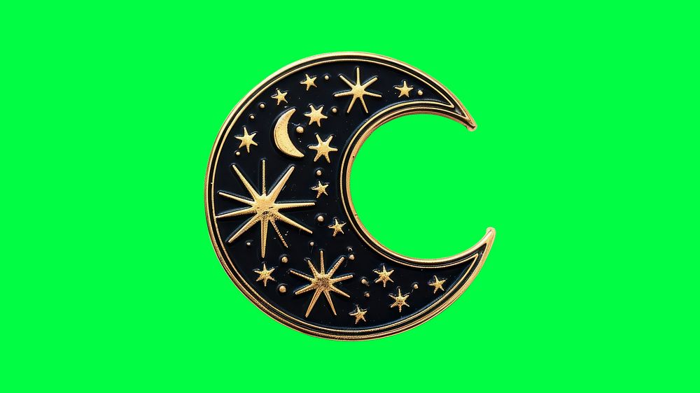Celestial crescent moon emblem | Free Photo - rawpixel