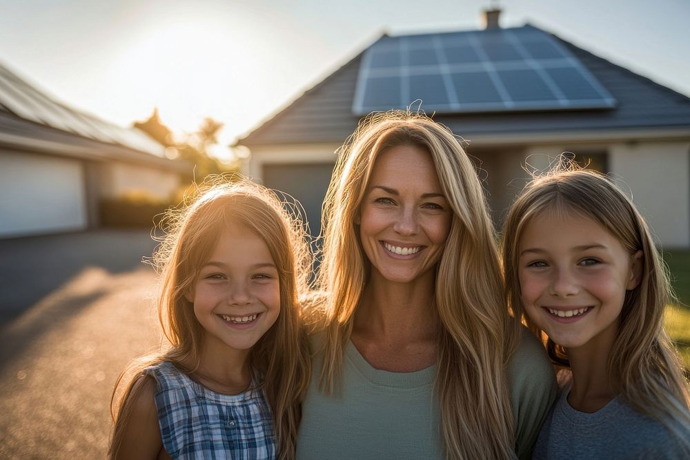 Large house solar panels happy | Free Photo - rawpixel