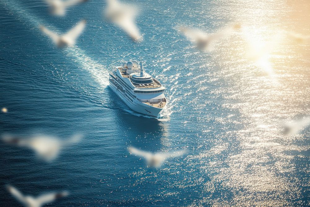 luxury cruise ship birds seagulls | Free Photo - rawpixel