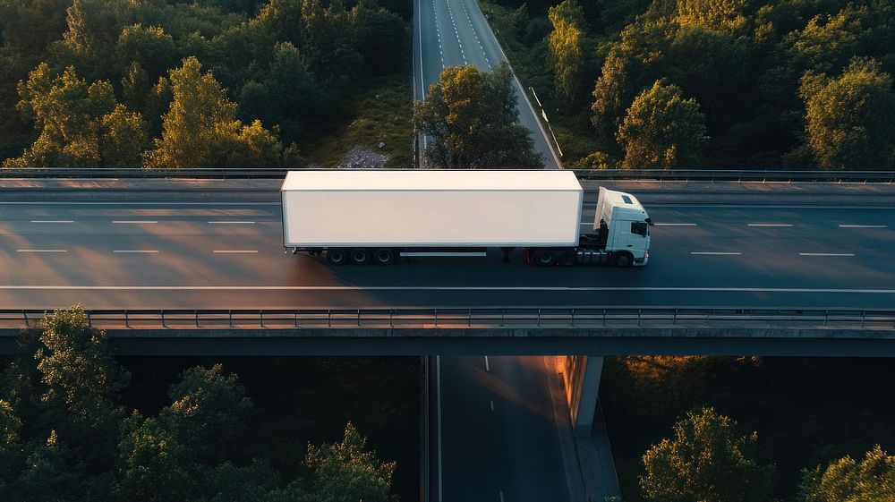 White screen bridge truck transportation. | Free Photo - rawpixel