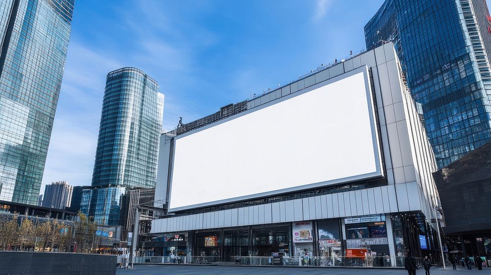 Large white billboard commercial screen | Free Photo - rawpixel