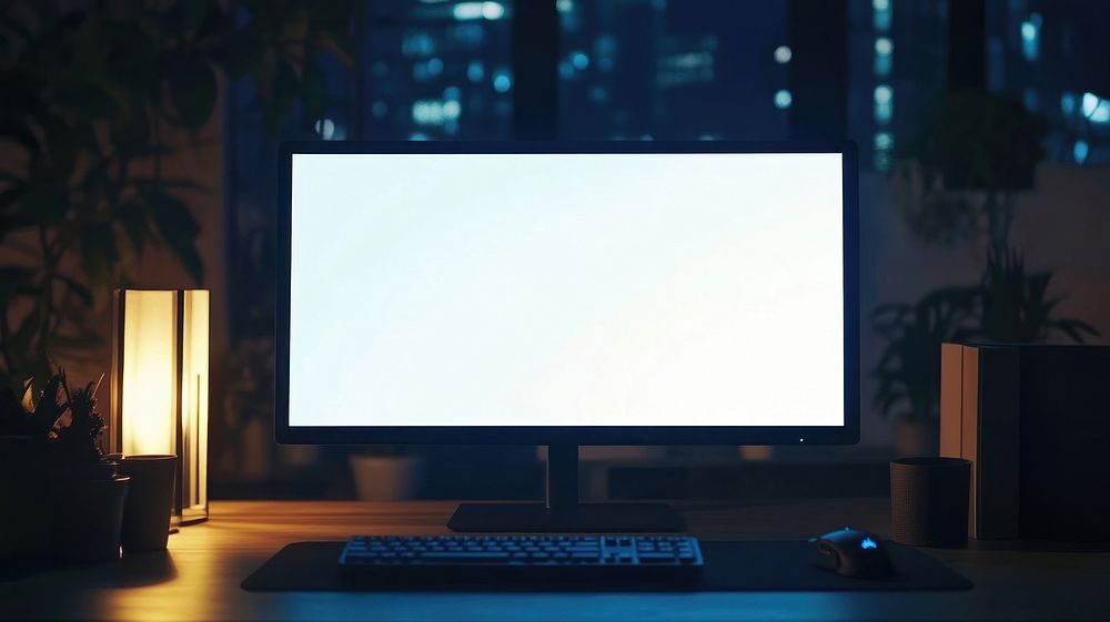 Frameless screen computer monitor display | Free Photo - rawpixel