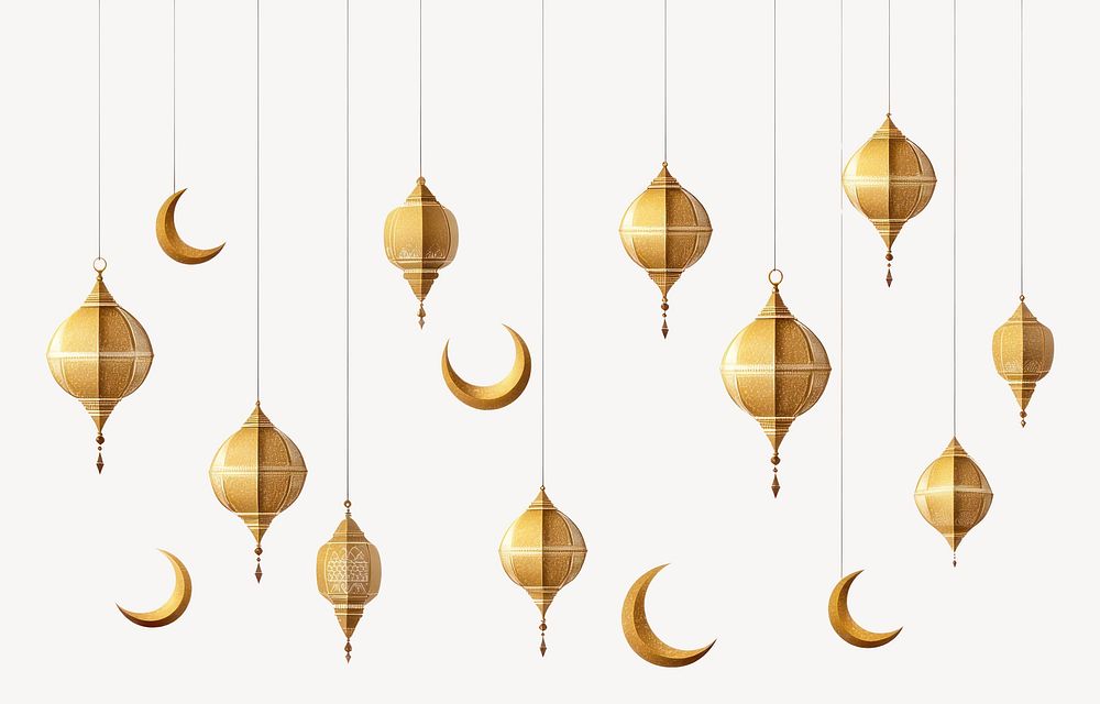Eid Mubarak moons illustration crescent | Free Vector - rawpixel