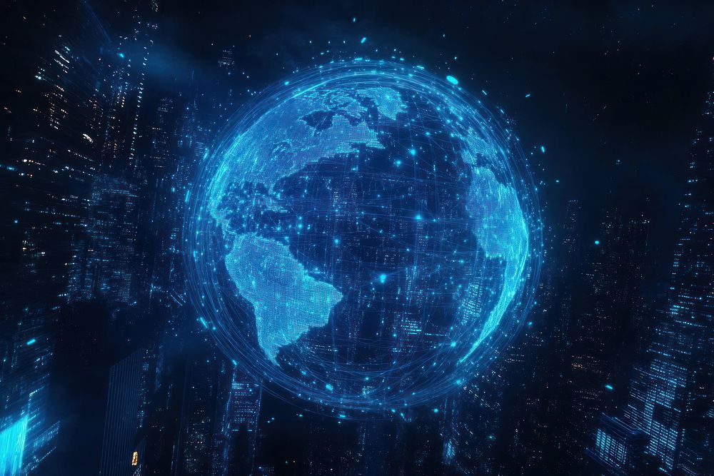 Abstract blue digital globe technology | Free Photo - rawpixel