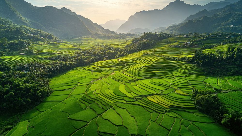 Green rice fields photography landscape | Free Photo - rawpixel