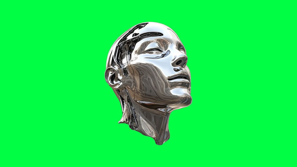 Futuristic metallic head sculpture | Free Photo - rawpixel