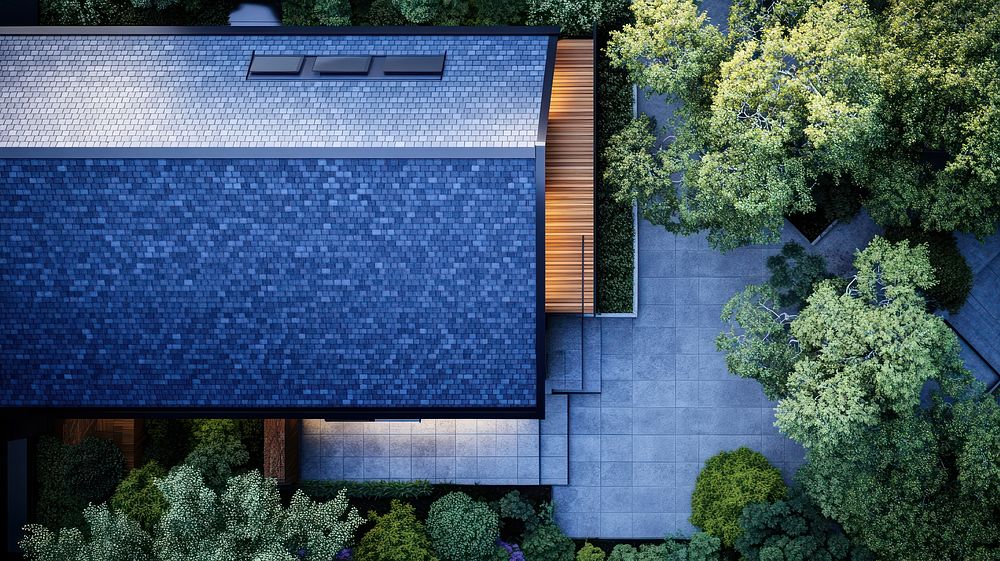 Blue shingle roof nature modern | Free Photo - rawpixel