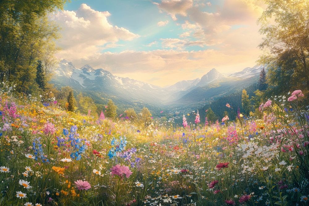 Summer wildflower meadow flowers nature | Free Photo - rawpixel