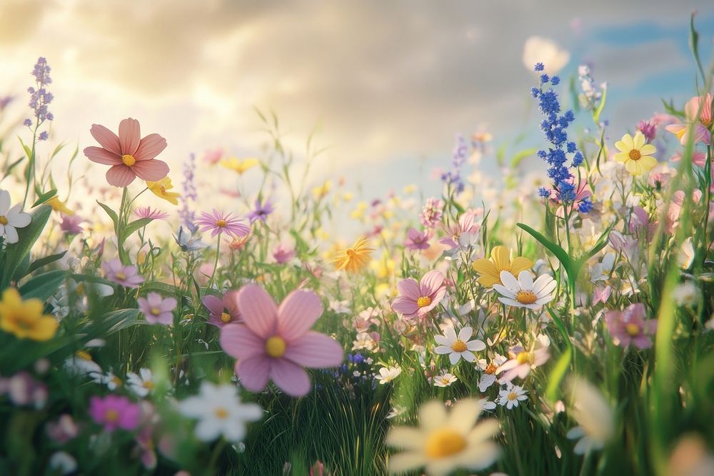 Summer wildflower meadow flowers nature | Free Photo - rawpixel