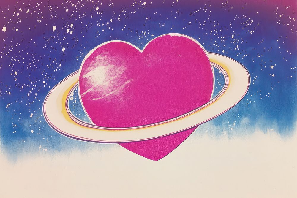 Saturn heart shape backdrop illustration | Free Photo Illustration ...