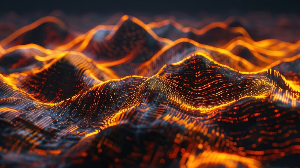 Flowing data waves abstract digital | Free Photo Illustration - rawpixel