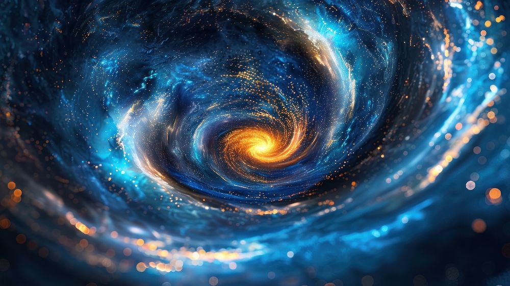 Minimal effect golden particles universe | Free Photo Illustration ...