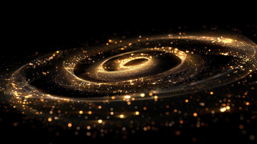 Minimal effect golden particles universe | Free Photo Illustration ...
