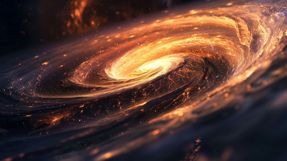 Minimal effect golden particles universe | Free Photo Illustration ...