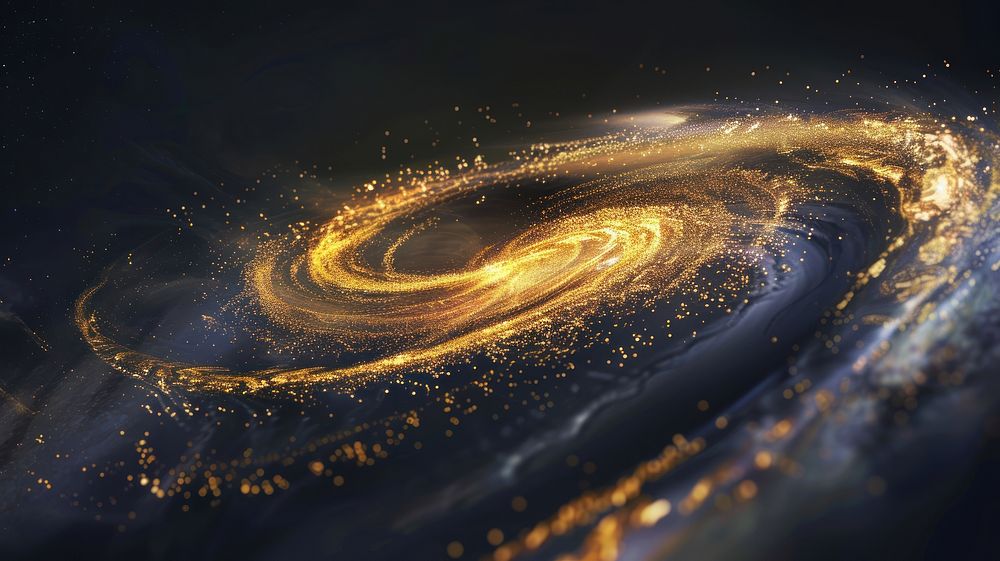 Minimal effect golden particles universe | Free Photo Illustration ...