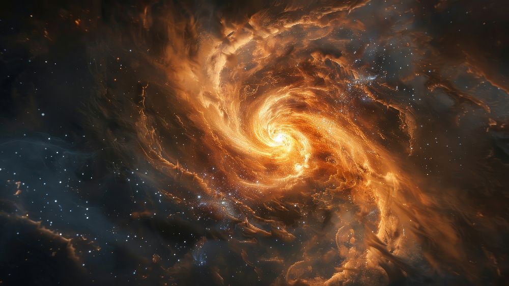 Minimal effect golden particles universe | Free Photo Illustration ...