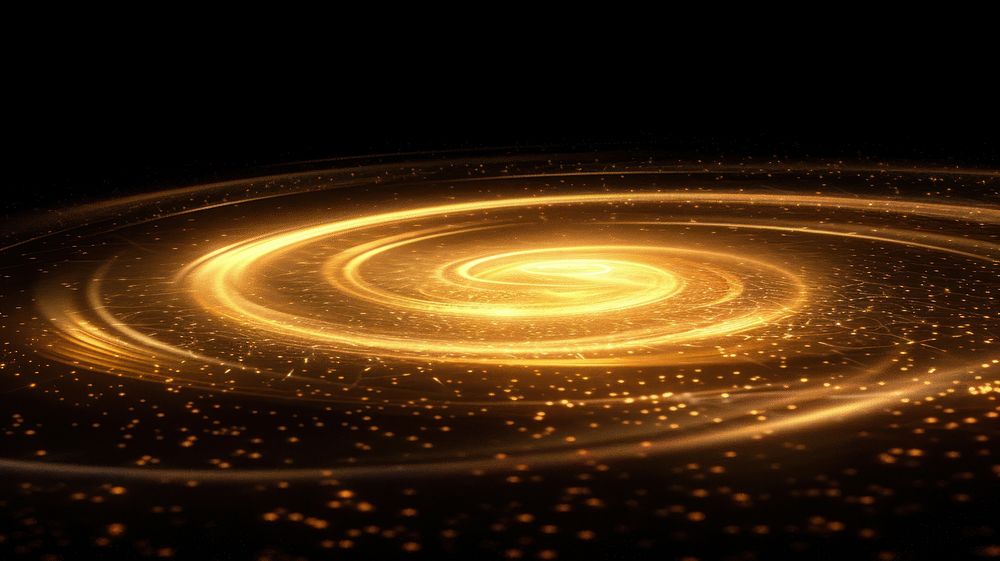 Minimal effect golden particles spiral | Free Photo Illustration - rawpixel
