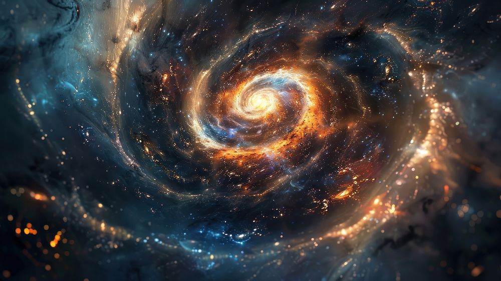 Minimal effect golden particles universe | Free Photo Illustration ...