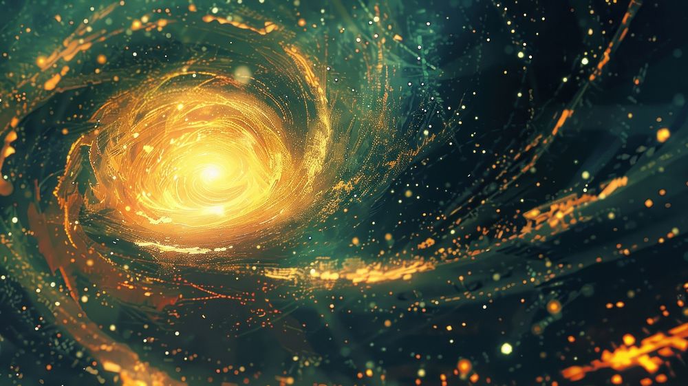 Minimal effect golden particles universe | Free Photo Illustration ...