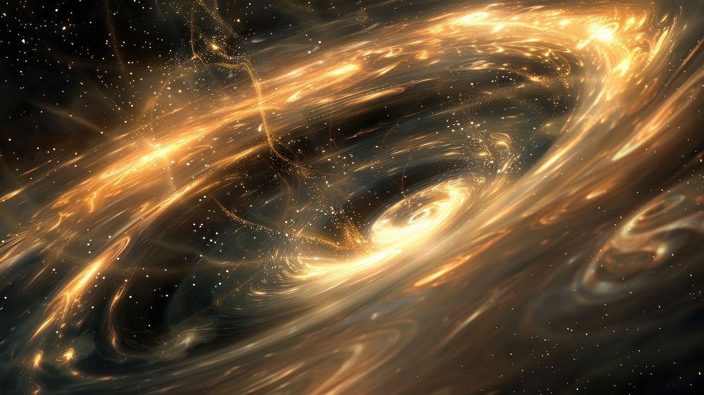 Minimal effect golden particles universe | Free Photo Illustration ...