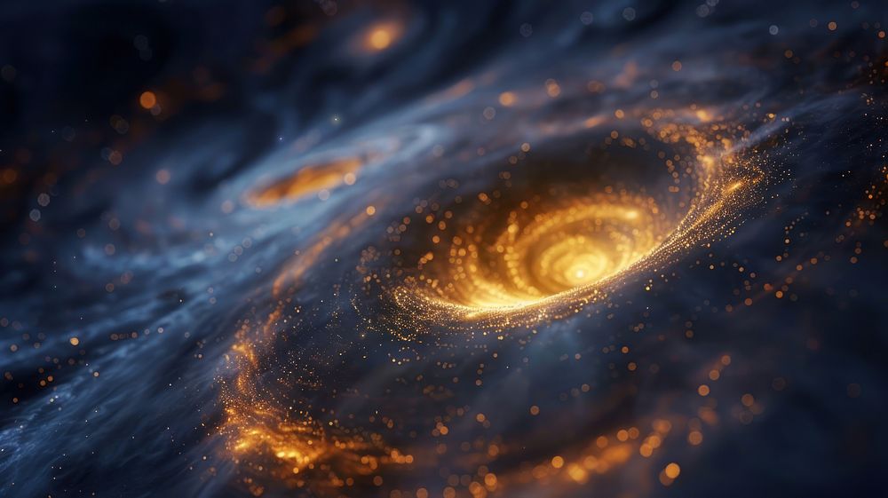 Minimal effect golden particles universe | Free Photo Illustration ...