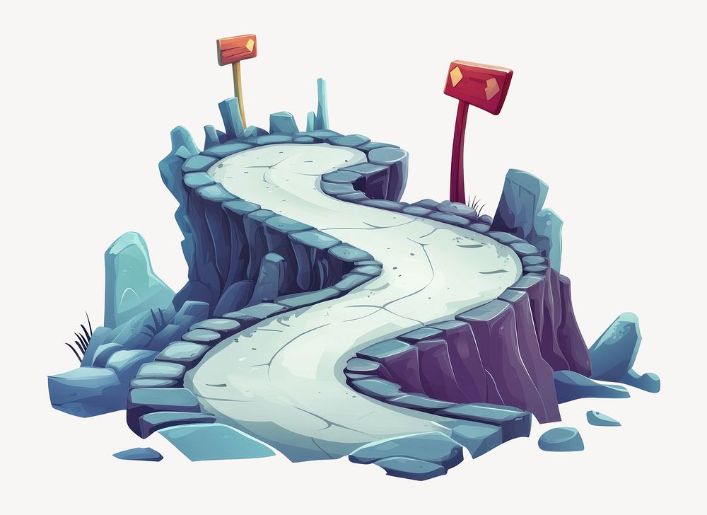 Winding road signpost illustration winding | Free Vector - rawpixel