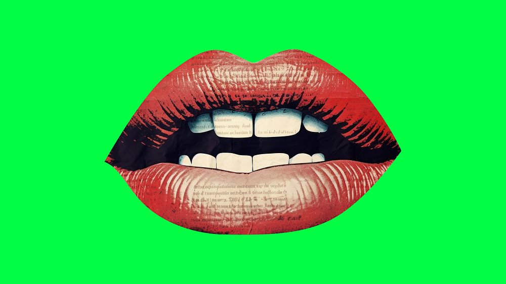 Vibrant lips text overlay green | Free Photo - rawpixel