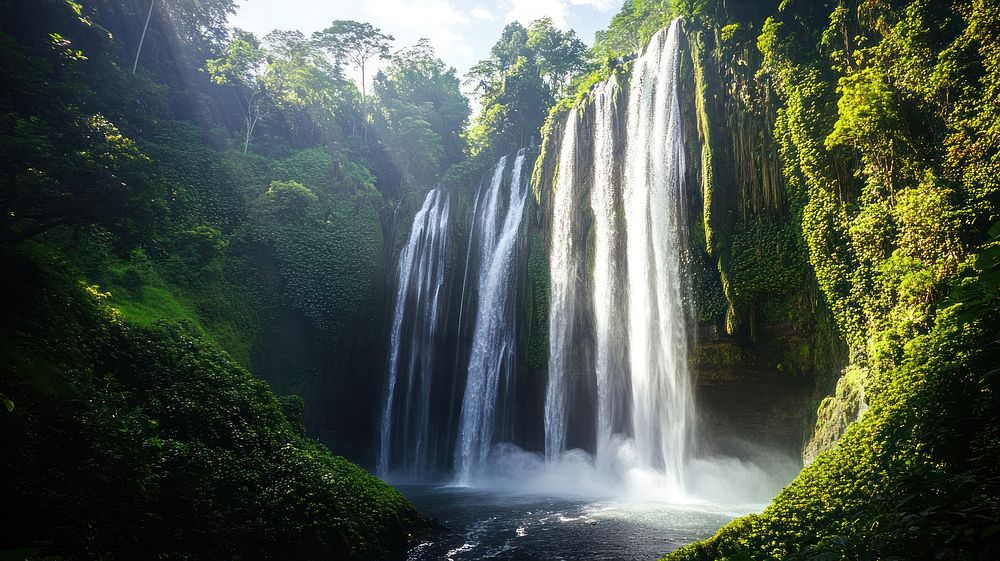 Waterfall greenery natural nature. | Free Photo - rawpixel