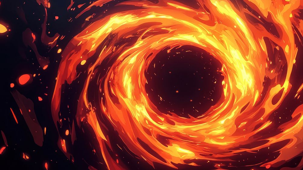Inferno vortex flames fire mountain. | Free Photo Illustration - rawpixel