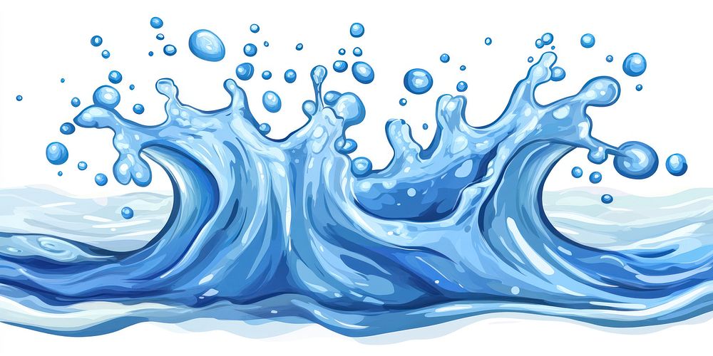 Water shape splash illustration ocean | Free Photo Illustration - rawpixel