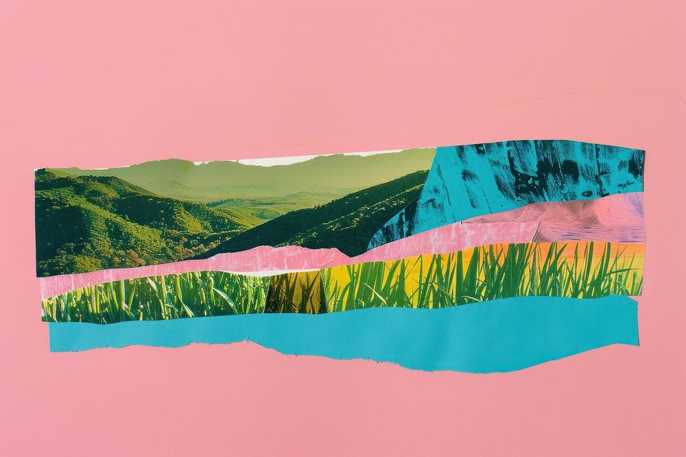 Grassland paper cut collage painting | Free Photo Illustration - rawpixel