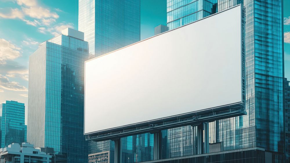 Advertisement architecture skyscraper billboard. | Free Photo - rawpixel