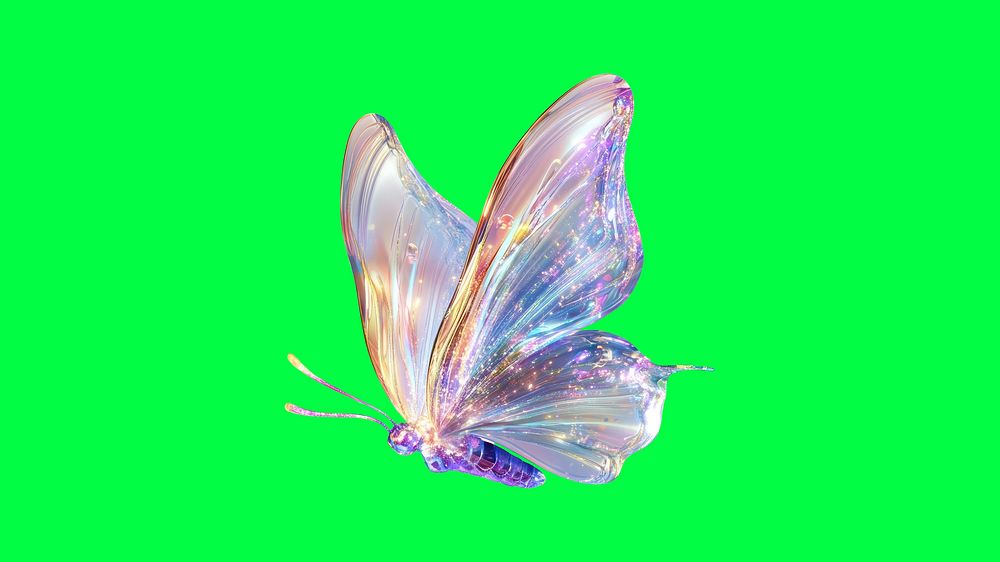 Iridescent butterfly green screen background | Free Photo - rawpixel