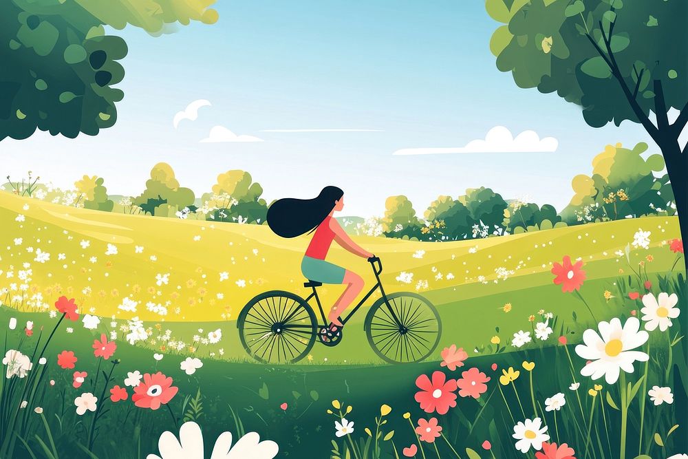 Bicycle nature springtime outdoors. | Free Photo Illustration - rawpixel