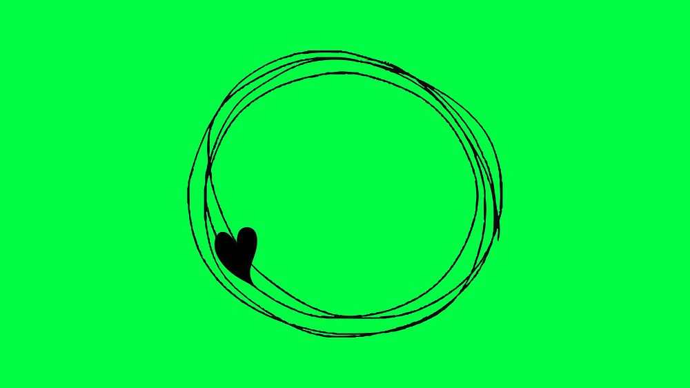 Doodle heart frame green screen | Free Photo Illustration - rawpixel