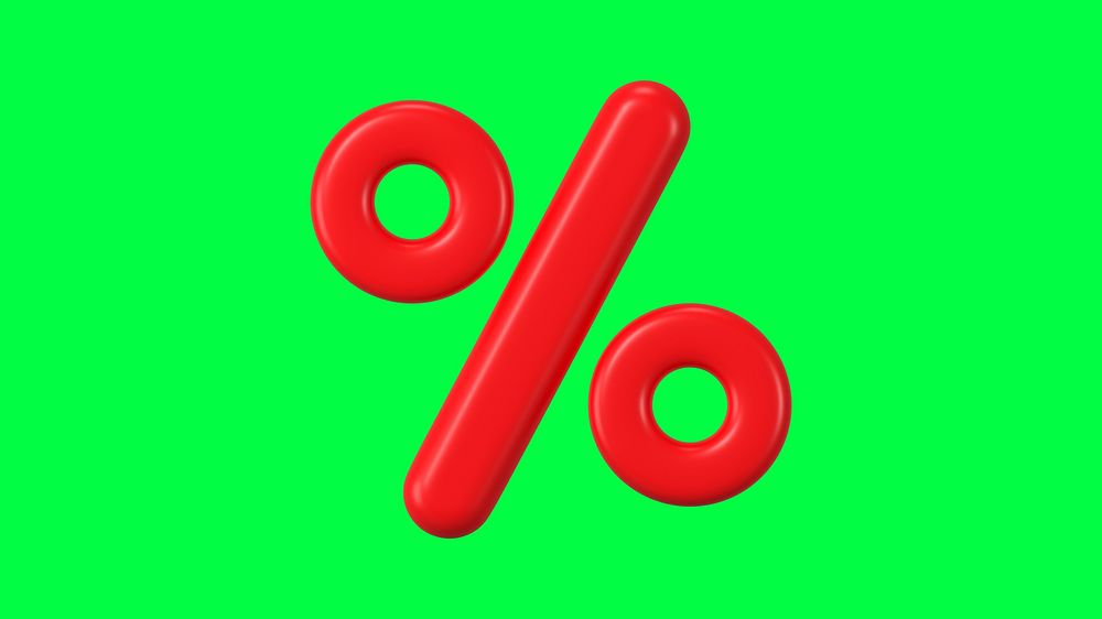 Red percentage symbol isolated green | Premium Photo - rawpixel