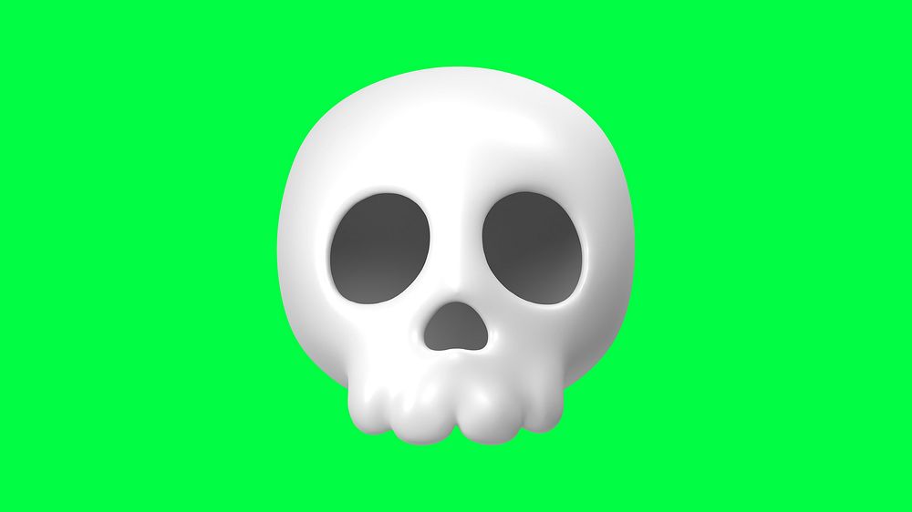 Skull emoji green screen background | Premium Photo - rawpixel