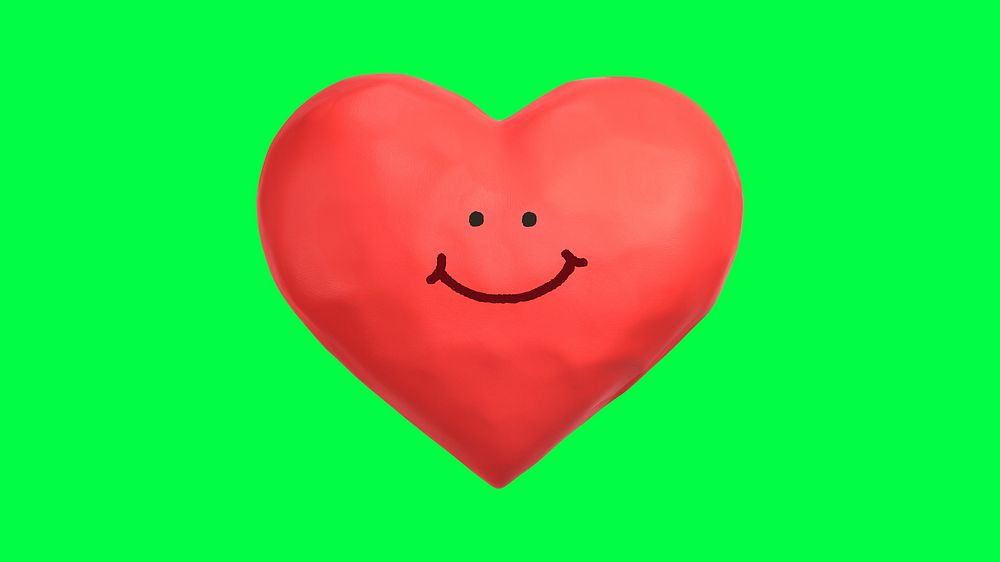 Smiling heart green screen background | Premium Photo - rawpixel