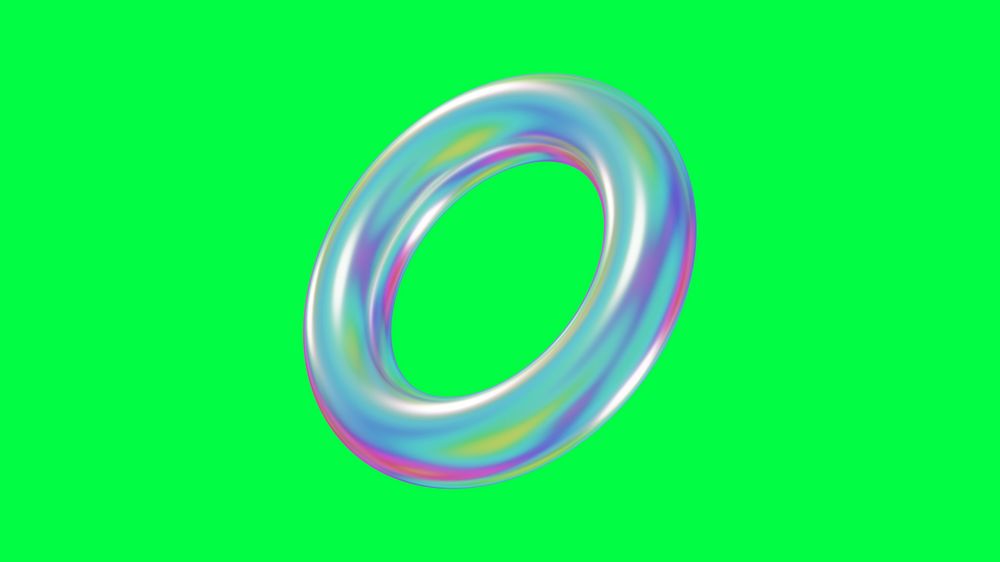 Colorful iridescent torus green screen | Premium Photo - rawpixel