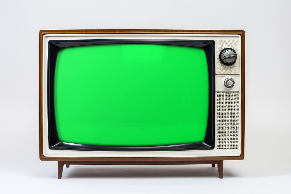 Vintage television with green screen. | Free Photo - rawpixel