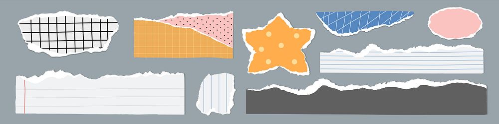 Collection torn paper scraps various | Premium Vector - rawpixel